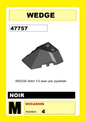 x4 LEGO WEDGE 4x4 with pyramid center - 47757 - NOIR | eBay