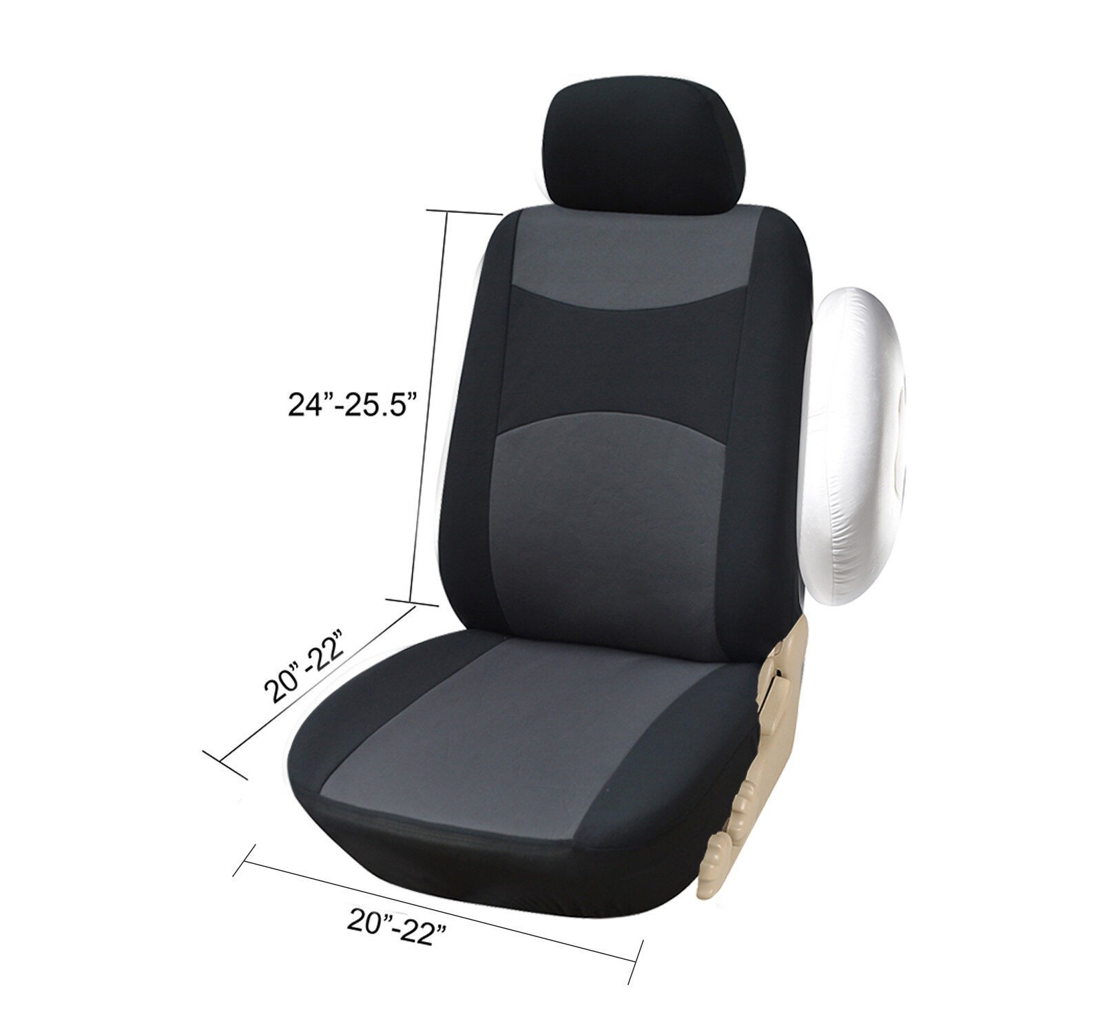 Black Full Car 5 Seat Covers Semi-Custom Fabric Compatible for Subaru ...