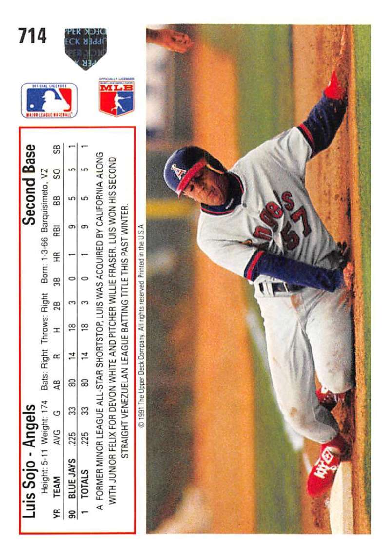 1991 Upper Deck Baseball #714 Luis Sojo California Angels | eBay