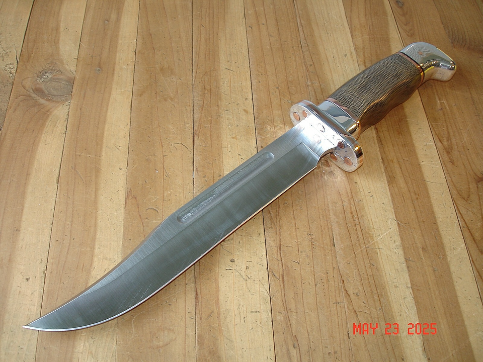JOE HOUSER CUSTOM BUCK KNIFE 120 GENERAL 420HC BLADE OD GREEN MICARTA ...