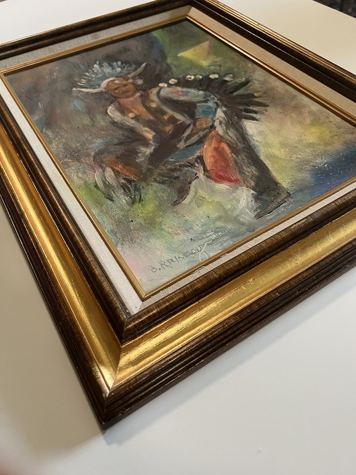 Vintage Native American Painting “Dancer in Black” Matachin Art by Bill ...