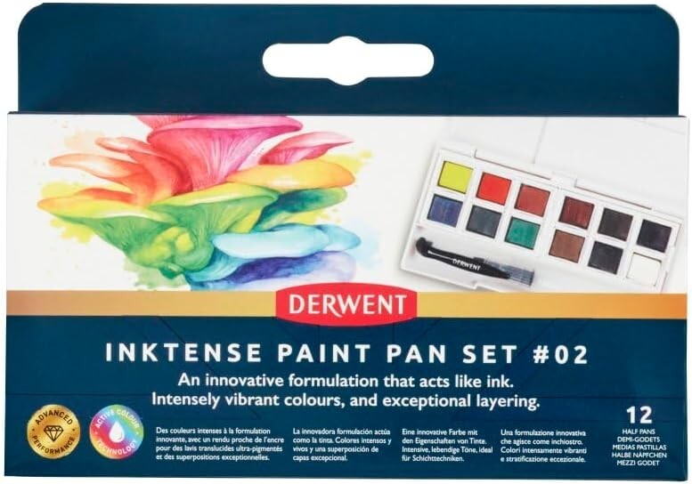 Derwent Inktense Paint Pan Travel Watercolour Set Palette #2 | eBay