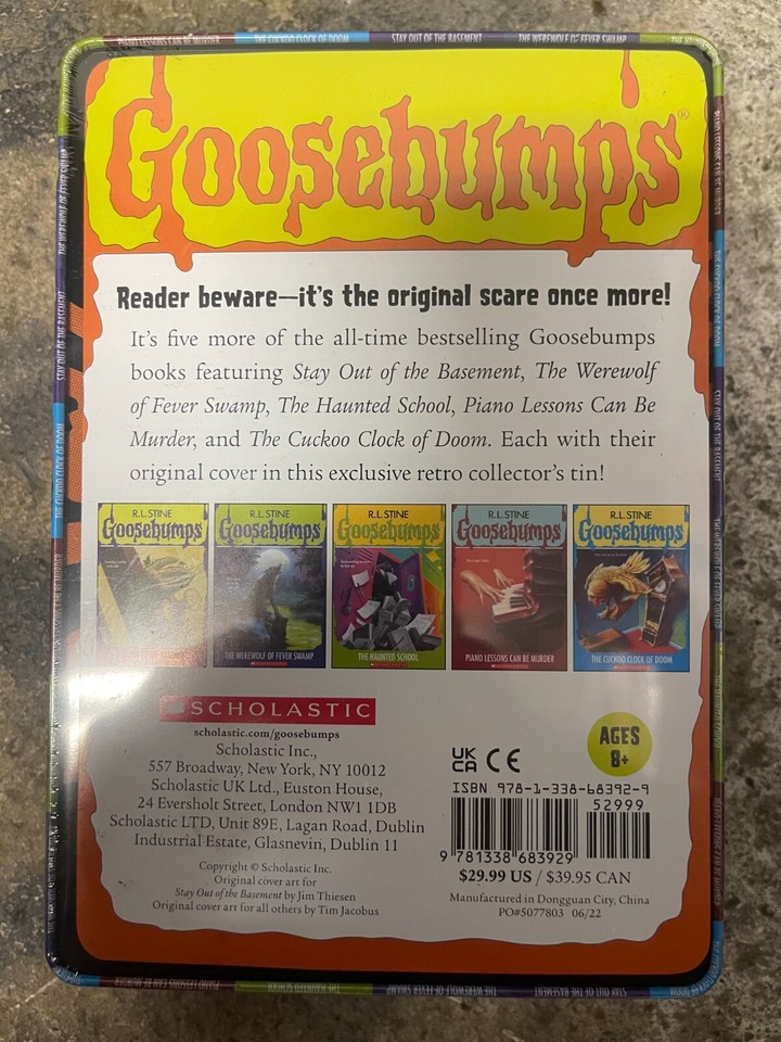 GOOSEBUMPS Retro Fear Set Ltd Ed. Collectors Set w/ Tin Box *NEW/SEALED ...