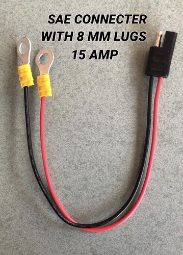 SAE 18AWG 15 amp wire Solar SAE Plug Extension Adapter Cable 20 CM With ...