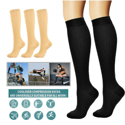 3x Compression Sock 20-30 mmhg Wide Large Stockings for Men & Women S ...
