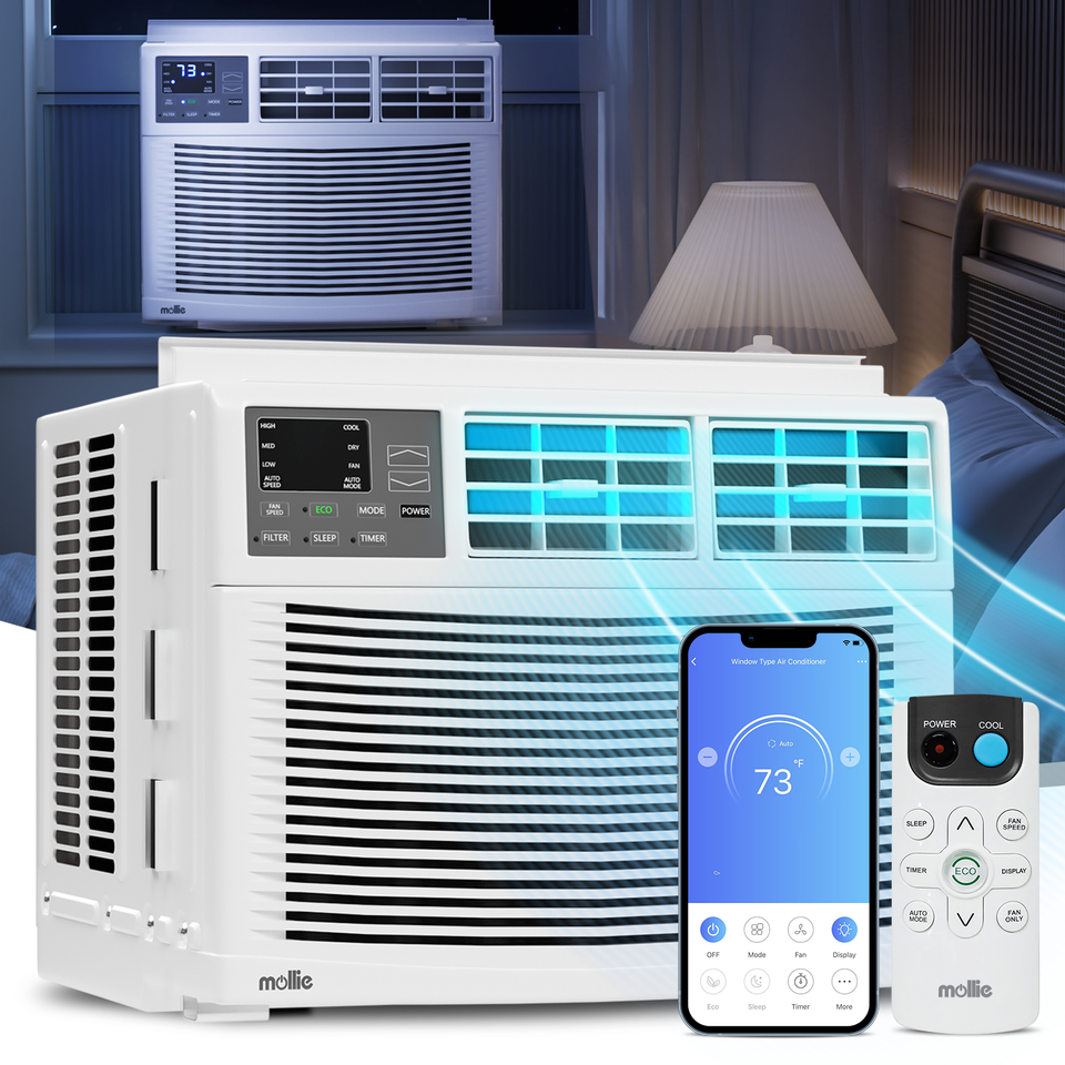 12000 BTU[WIFI APP Control]Window Air Conditioner Smart 6 Mode AC Unit ...