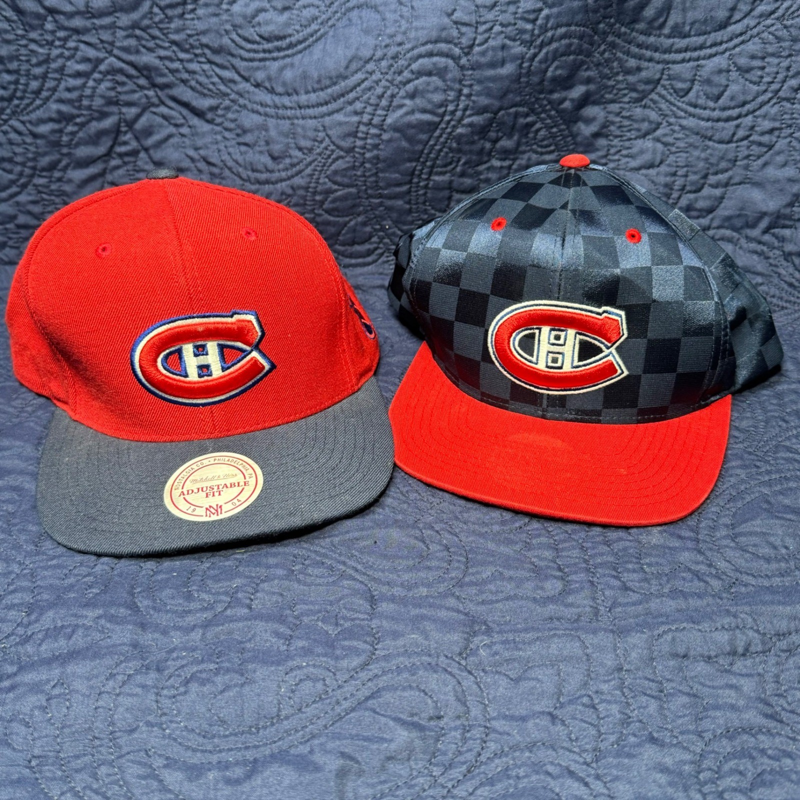Lot of 2 Montreal Canadiens Mitchell & Ness NHL Hats Adjustable ...
