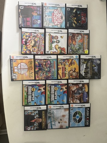 Nintendo DS Game Lot Bundle 17 CIB Hotel Dusk Mario Nintendogs Brain ...