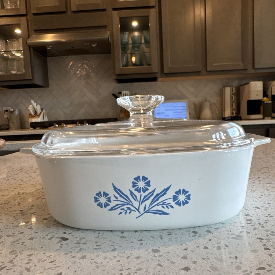 VINTAGE CORNING WARE A-2-B BLUE CORNFLOWER 2 QT w/ GLASS LID | eBay