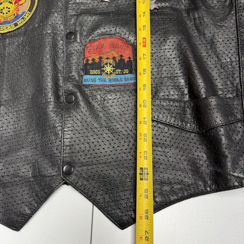 Leather Mill Biker Vest Mens 4XL Black Patch Arizona Pins | eBay