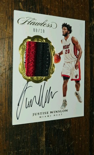 2016-17 Flawless Justice Winslow /10 Gold 3 CLR PATCH AUTO RC /15 POP ...
