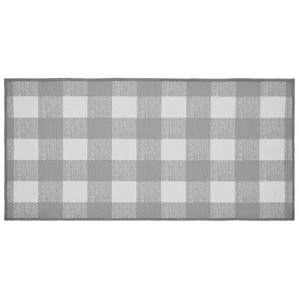 VHC Brands Annie Buffalo Check Grey Indoor/Outdoor Rug Rect 17x36 | eBay UK