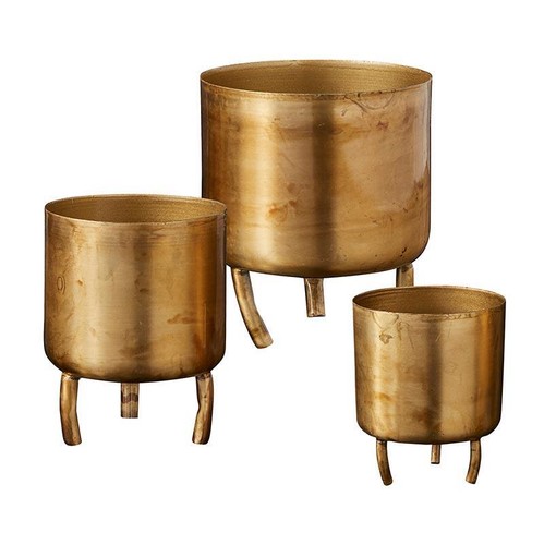 Gold Pots Indoor Home Decor and Outdoor Balcony Garden - Pack of 2 | eBay
