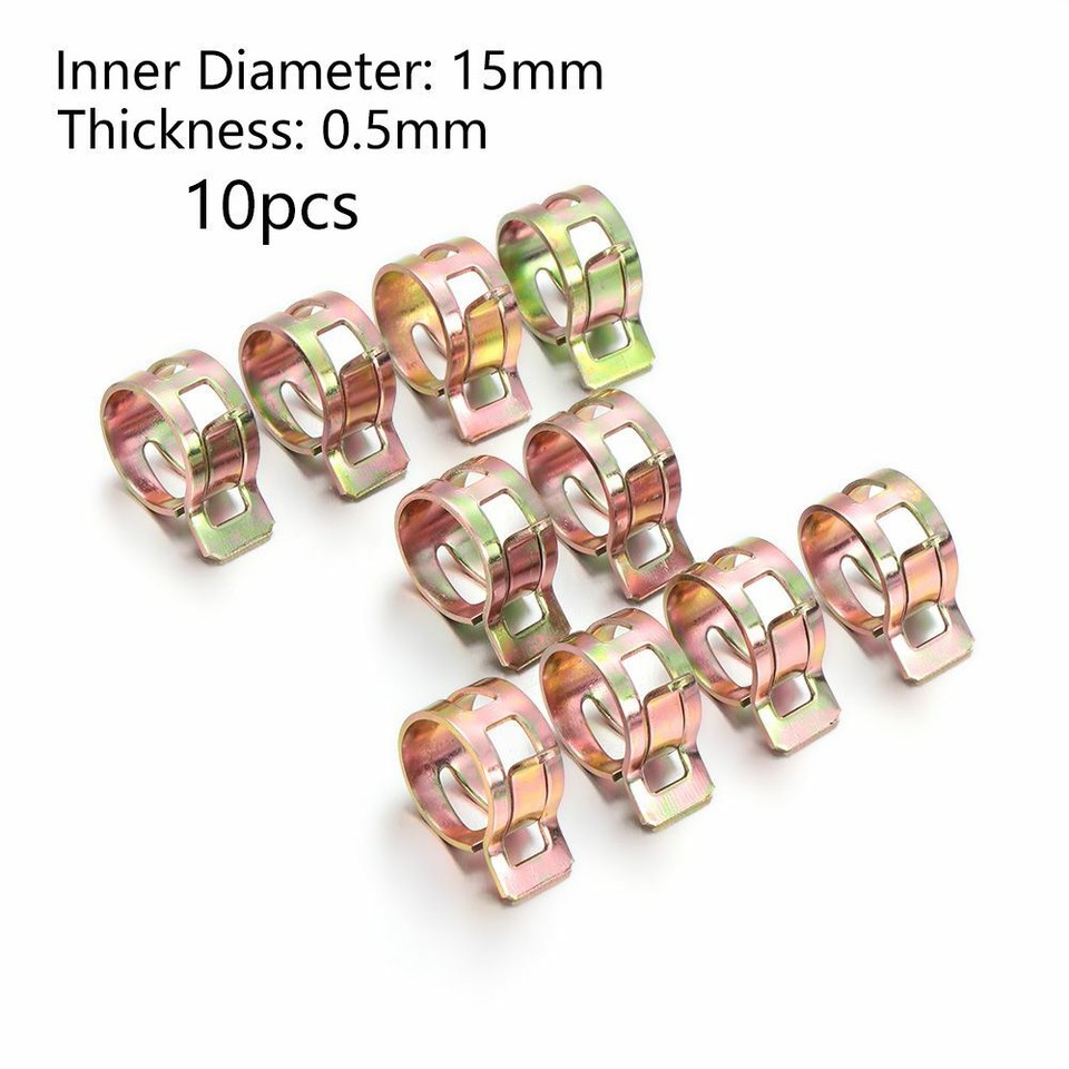 Stainless Steel Spring Clips Tube Clamp Fuel Oil Line Water Hose Pipe ...