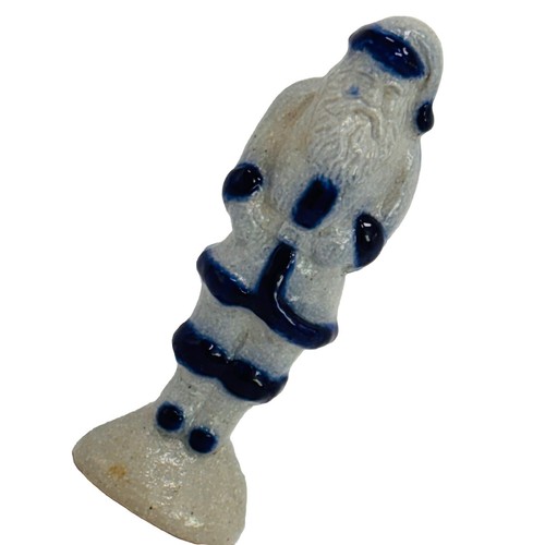 Salmon Falls Pottery Salt Glazed Santa Claus Figurine Blue Gray ...