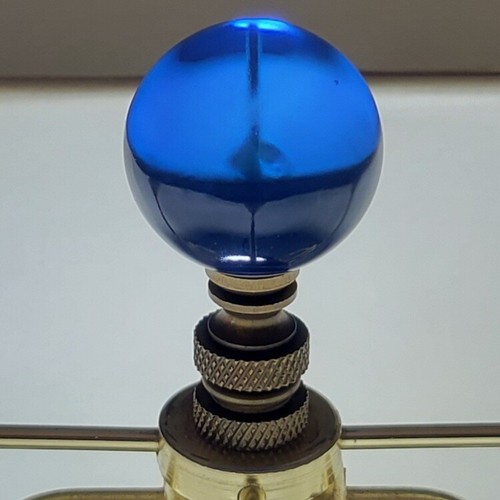 Royal Blue Crystal Ball 30mm Lamp Finial Nickel/Polished/Antique Base ...