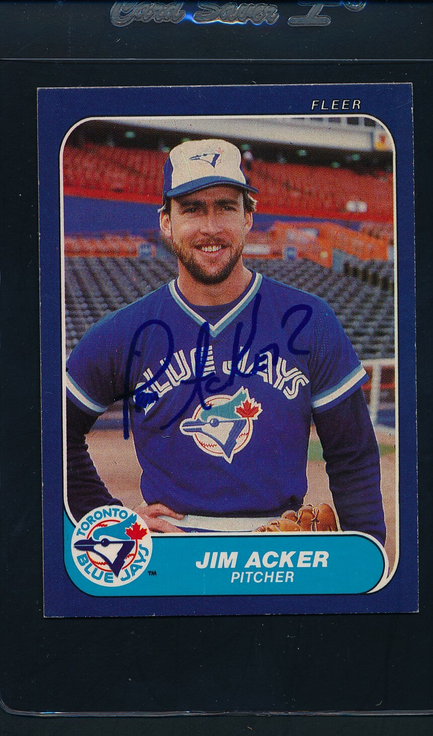 1986 Fleer #50 Jim Acker Blue Jays Signed Auto *29274 | eBay