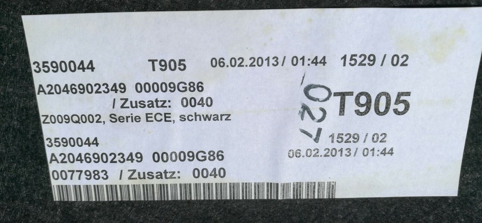 MERCEDES C CLASS W204 COUPE REAR PARCEL SHELF IN BLACK A2046902349 | eBay