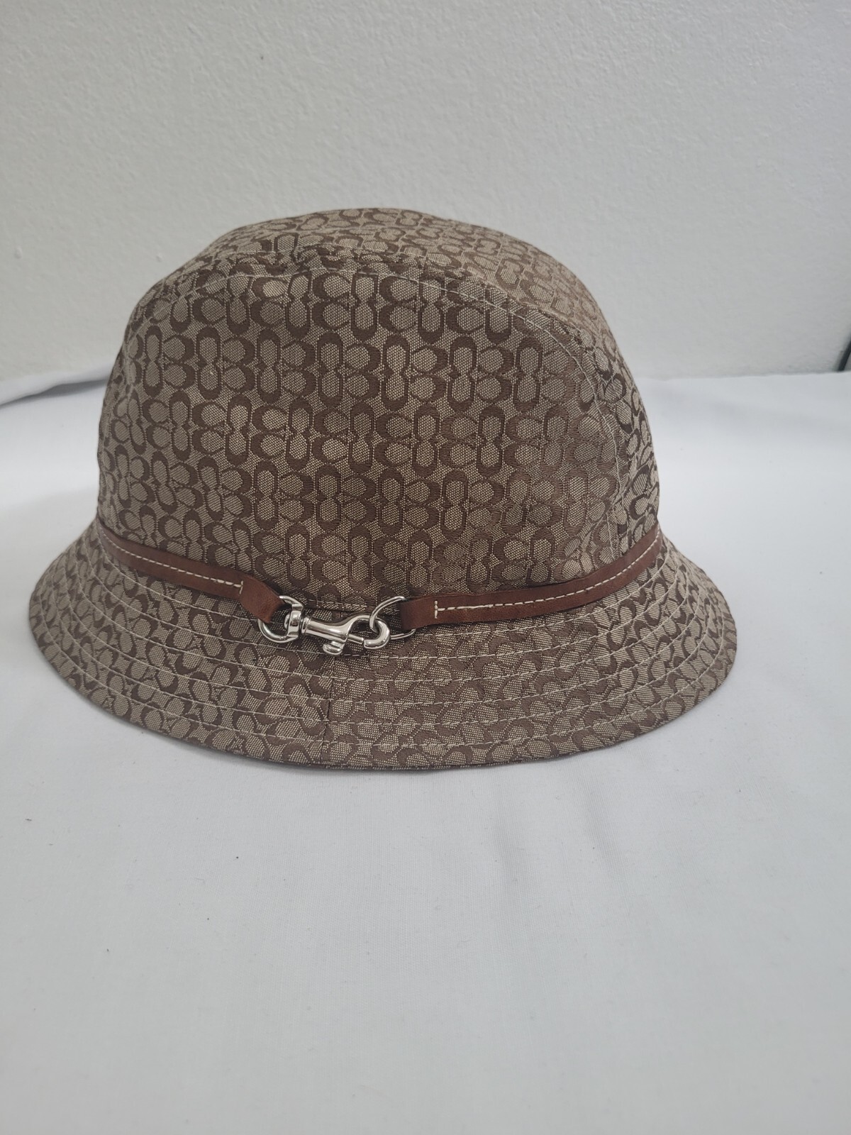 Coach Brown Signature Canvas Bucket Hat Size M Medium - Gem