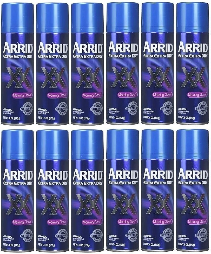 12 Pack Arrid Extra Dry Morning Clean Aeresol Antiperspirnt Deodorant ...