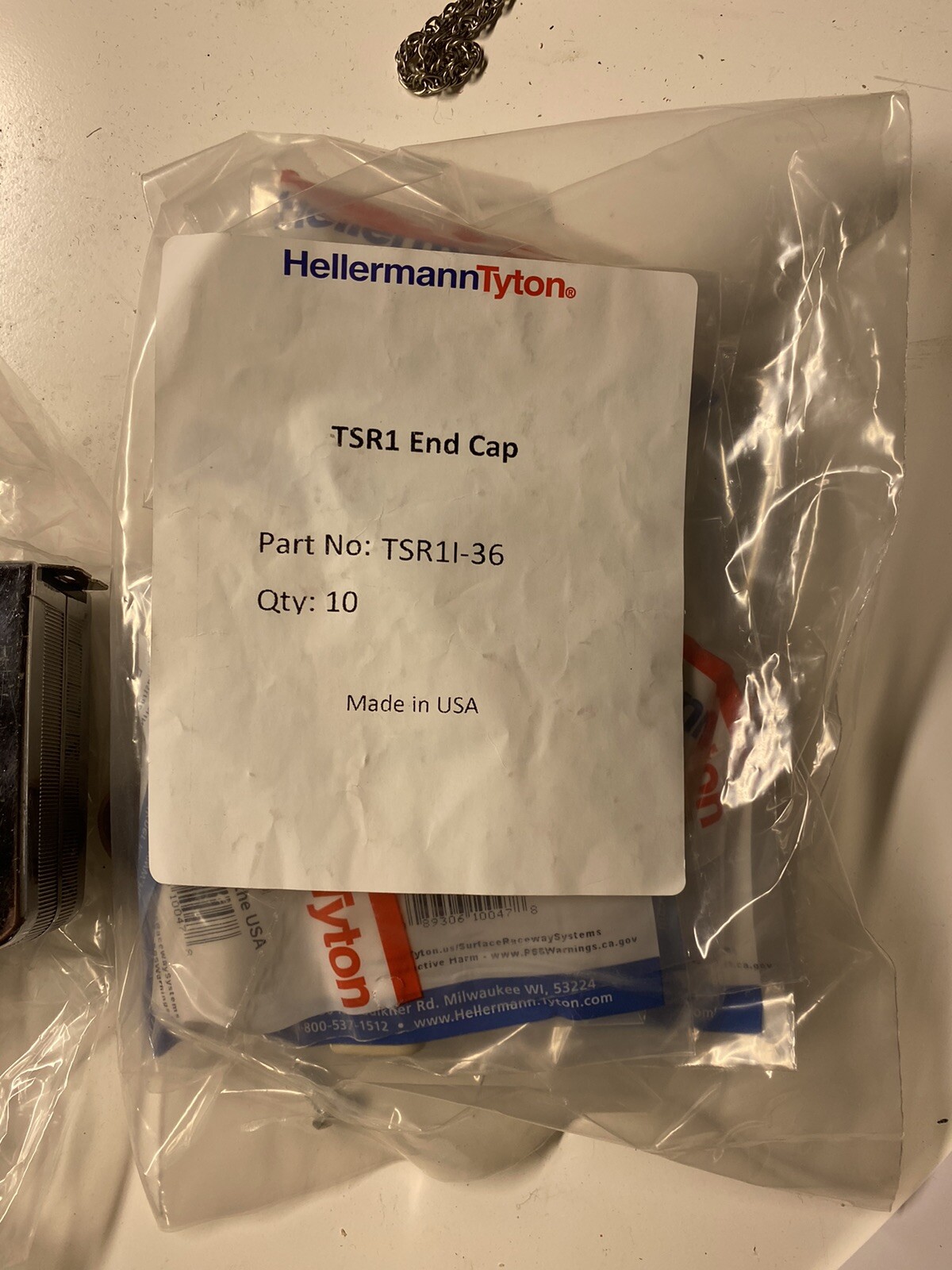 Hellermann Tyton TSR1I-36 End Cap, 3/4", PVC, Ivory (Pack of 10) | eBay