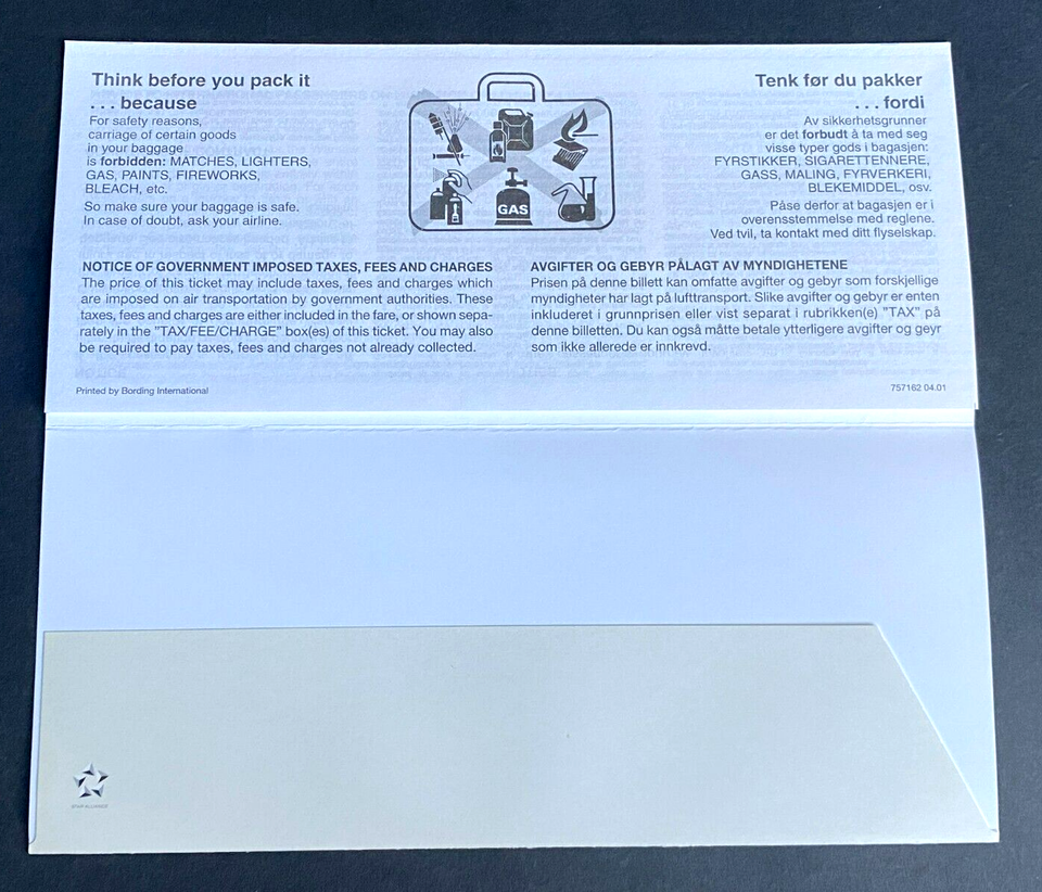 SAS Scandinavian Airlines Ticket Jacket | eBay