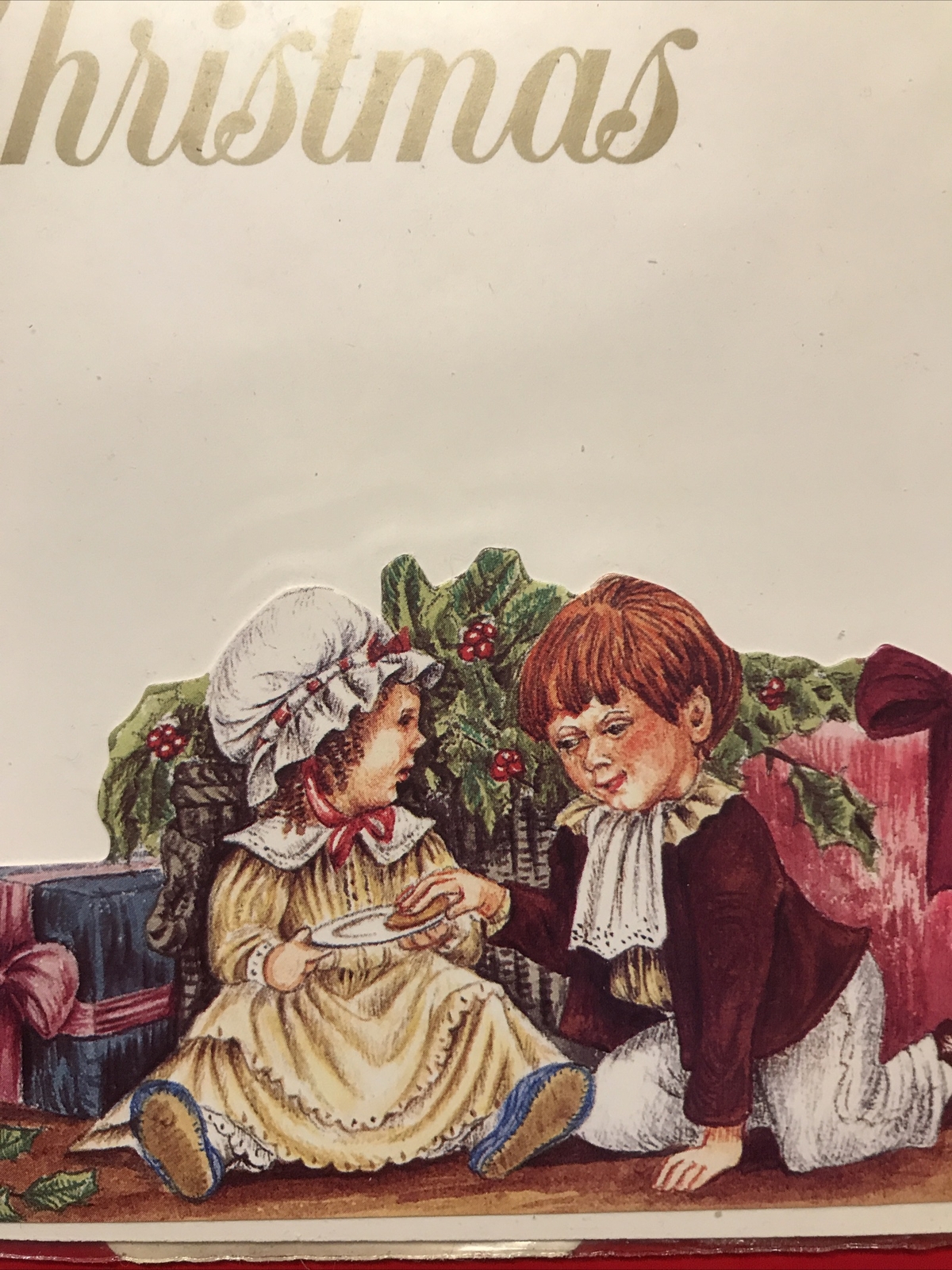 Marian Heath Merry Christmas Card Fold Out Victorian Children Cookie | eBay