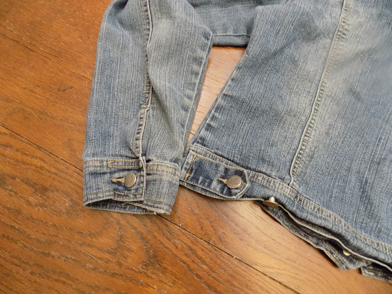 RD Rustic Denim Blue Jean Studded Retro Destressed Soft Jacket Button ...