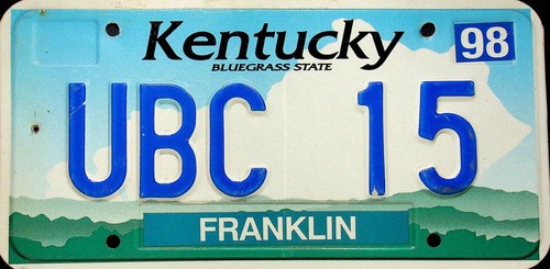 EXPIRED 1998 KENTUCKY FRANKLIN COUNTY LICENSE PLATE UBC 15 | eBay