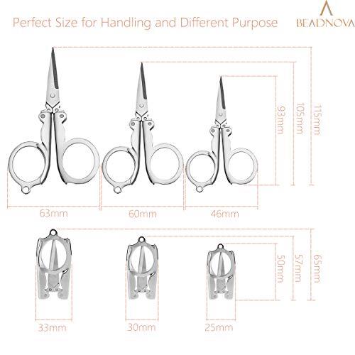 Folding Scissors with Keychain Stainless Steel Travel Portable Scissors ...
