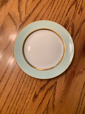 VTG POPE GOSSER "SPRING" PATTERN 6 1/4" BREAD/BUTTER PLATE-COIN GOLD ...