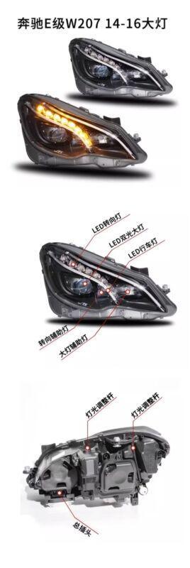 2PCS Fit For Mercedes Benz E-Class W207 with LED DRL Headlight Assembly ...