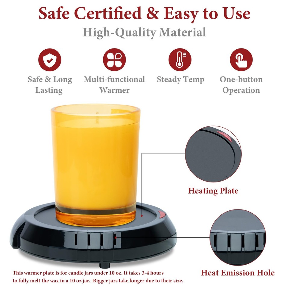 Large Candle Warmer Wax Melter Warmer Plate for Candle Jar Wax Cubes ...