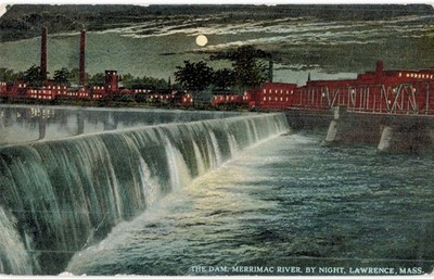 Lawrence Dam Moonlight Night 1910 MA | eBay