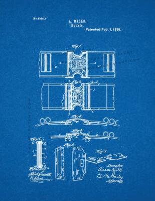 Belt Buckle Patent Print Blueprint | eBay