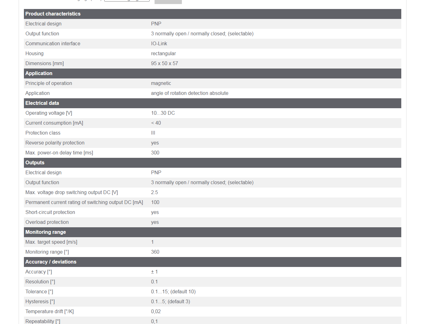 A IFM MVQ101 Position Sensor For Valve Actuators 12...30 DC PNP New ...