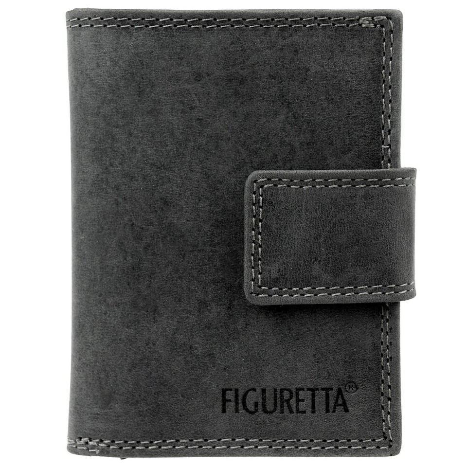 FIGURETTA Aluminium Leder Portemonnaie Damen Herren RFID Kartenetui ...