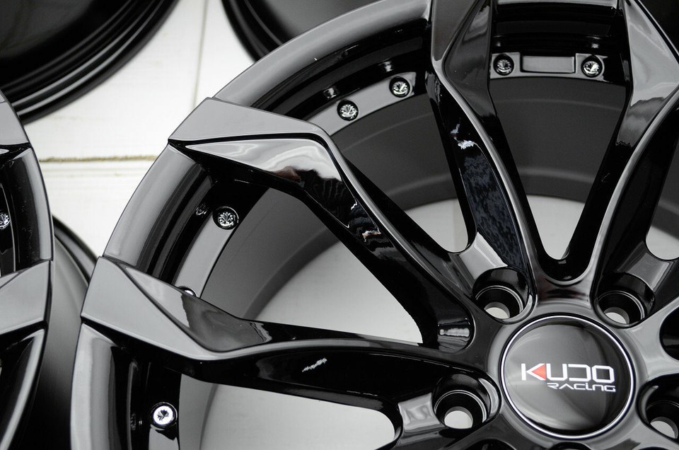 Kudo Racing Intimidate 18x8 5x114.3 5x4.5 +40mm Full Black w/Chrome ...