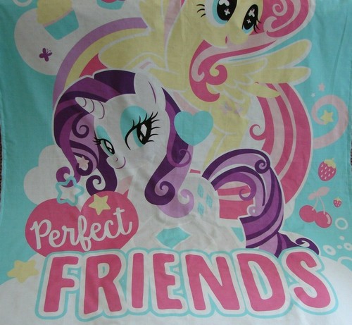 My Little Pony Perfect Friends Cotton Top Blue Minkee Cot Blanket ...