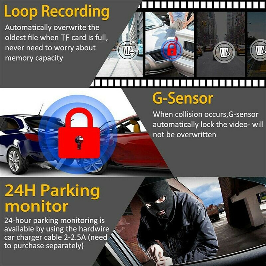 1080P Hidden Camera Car DVR Dash Cam WIFI G-sensor USB Driving Video ...