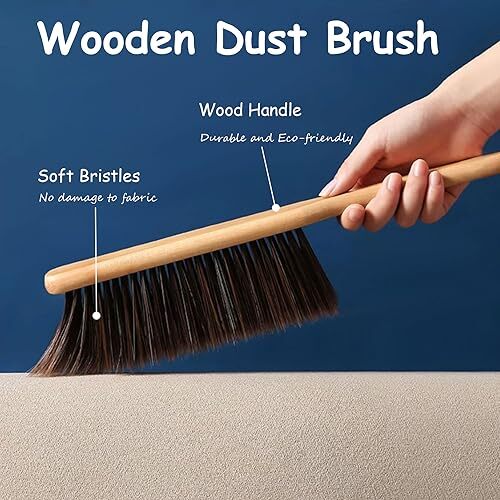 2 Pieces Dust Brush Hand Broom Wooden Bench Brushes with Soft Bristles ...