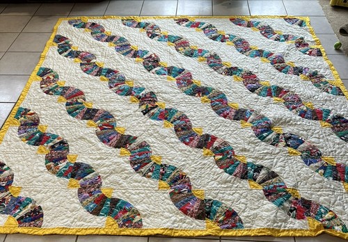 STUNNING Vintage 1920's "Snake Trails" Antique Quilt ~Awesome Colors ...