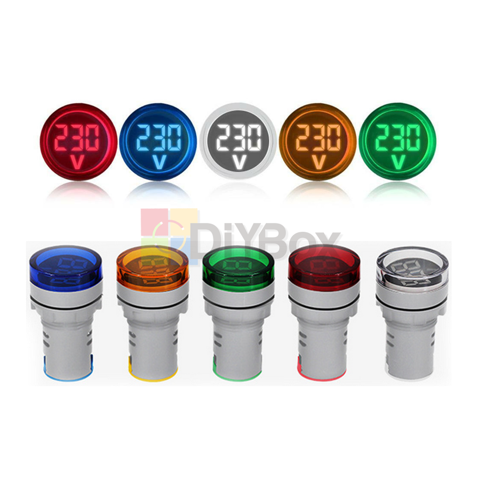 DC 6-100V Digital Display Voltage Meter Volt Tester 22MM Mini LED ...