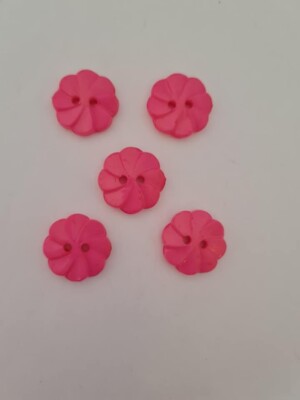 5 bright pink flower shaped resin buttons 18 mm | eBay Australia