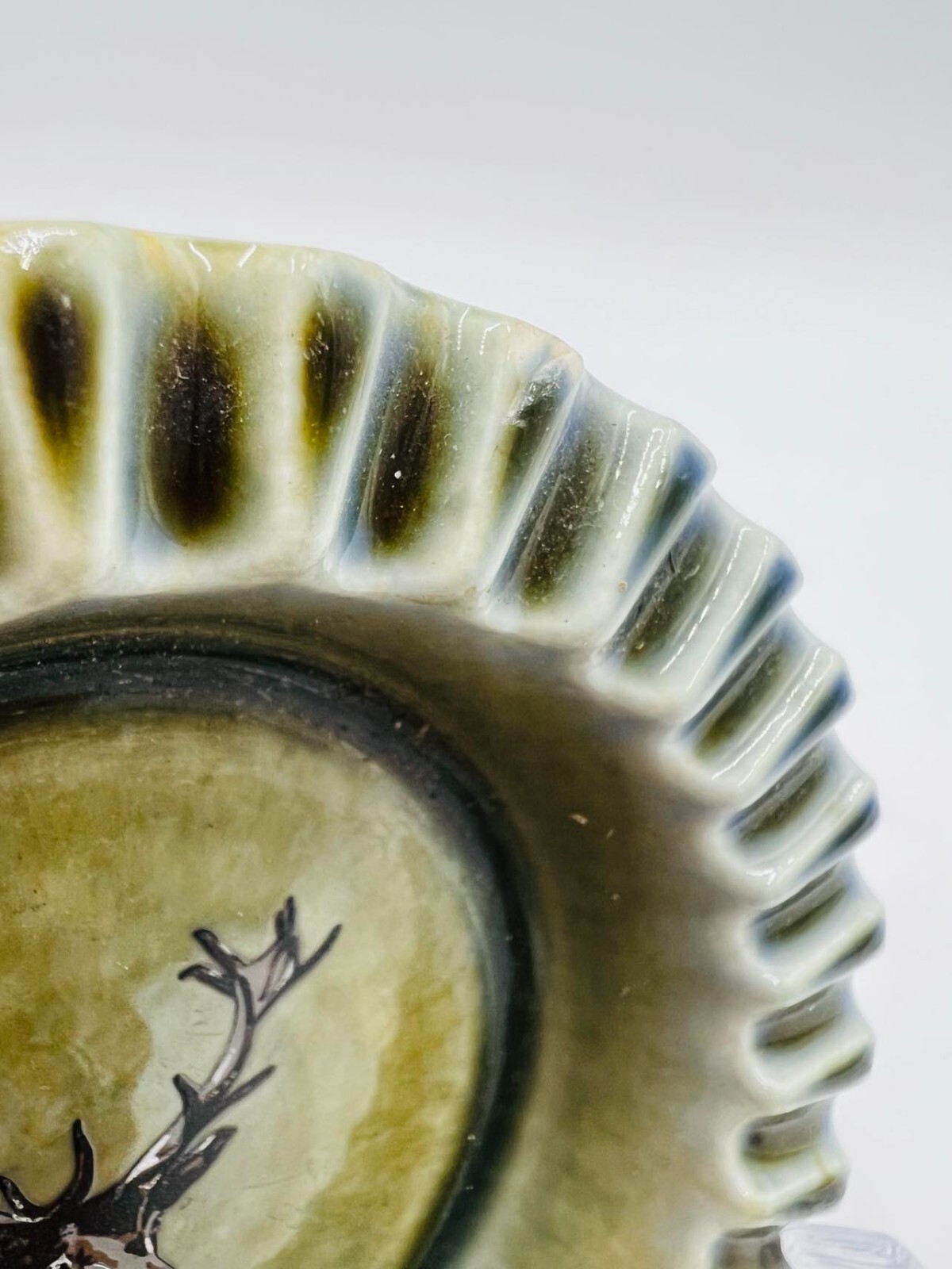 Vintage Wade Irish Pottery Porcelain Trinket Dish Ashtray Green Deer ...