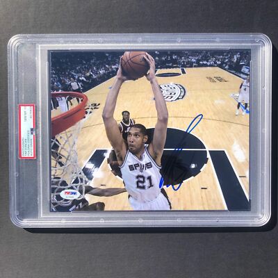 Tim Duncan signed 8x10 photo PSA Encapsulated Auto Grade 10 PSA 10 Gem ...