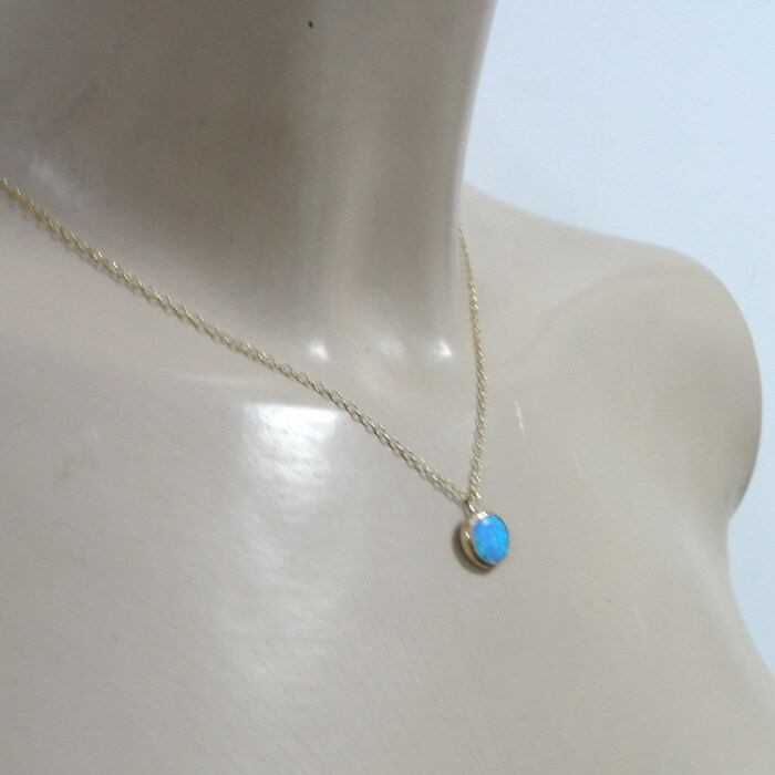 Blue opal Pendant 14k Yellow Gold Fill Handmade Modern Classy Hadar ...