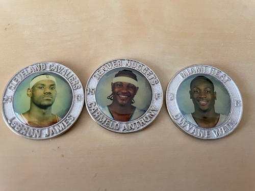 2005 Topps Hardwood Heroes Coin Lebron James Carmelo Anthony Dwyane ...
