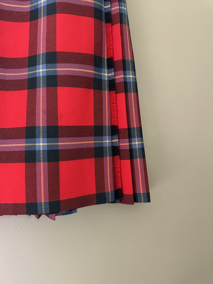 Vintage Fletcher Jones Red Tartan 100% Wool Midi Skirt | Size L | eBay ...