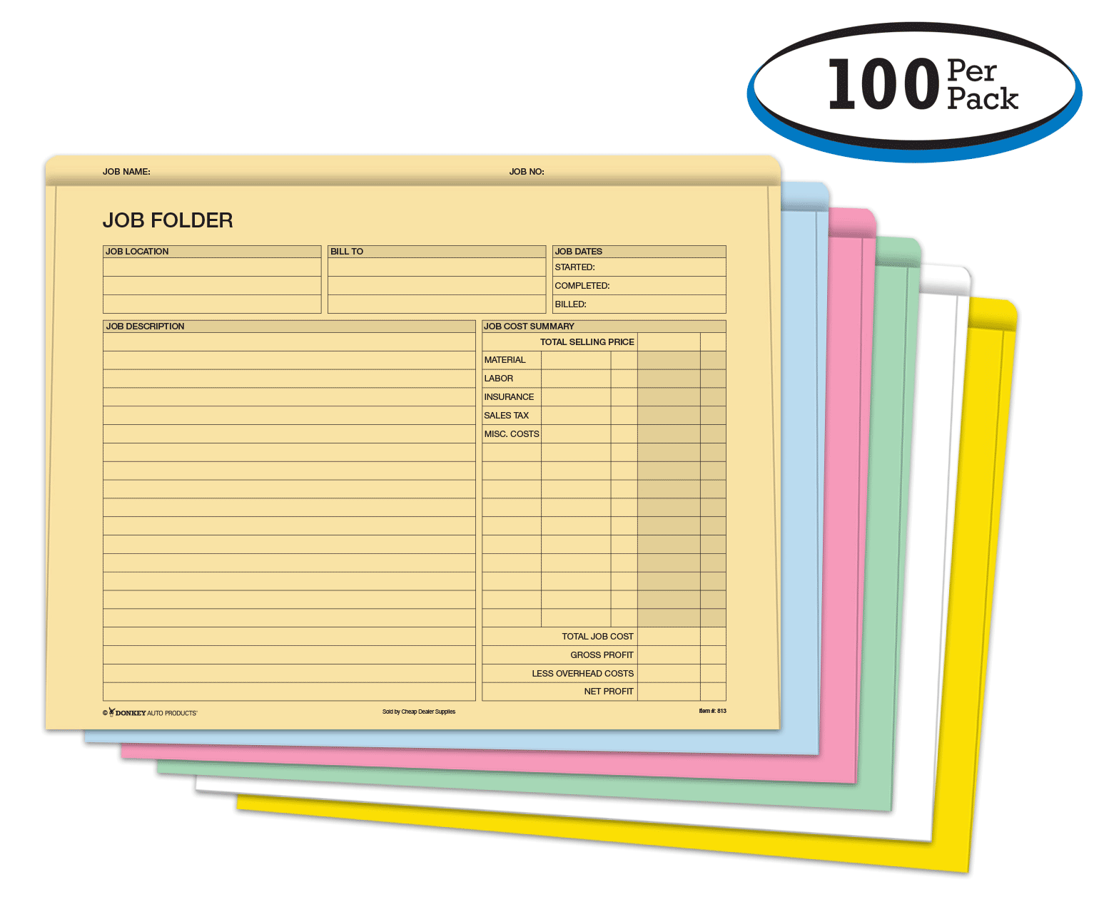 Heavy Duty Job File Folders for Project Tracking (100 Per Pack) | eBay